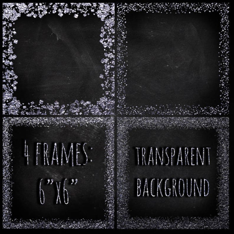 8 Silver Confetti Frames Clip Art Set Silver Foil Confetti - Etsy
