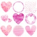 Pink Watercolor Hearts Clipart, Watercolor Design Elements, Pink Heart ...