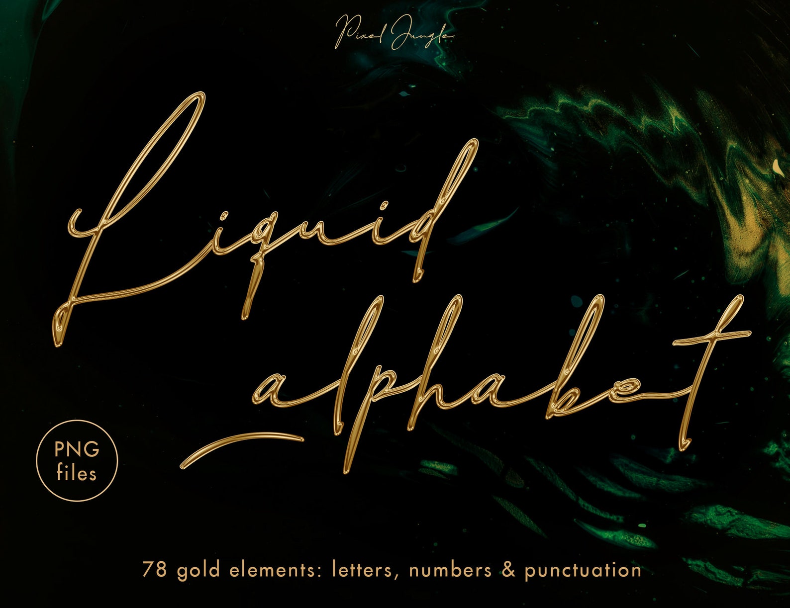 Liquid Gold Letters Clipart Gold Alphabet Liquid Font | Etsy