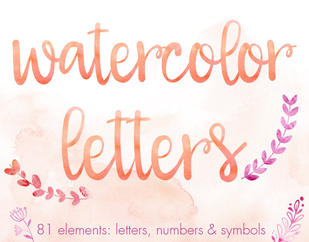 Buy 3 Pay for 2 Peach Watercolor Alphabet Clipart Watercolor - Etsy