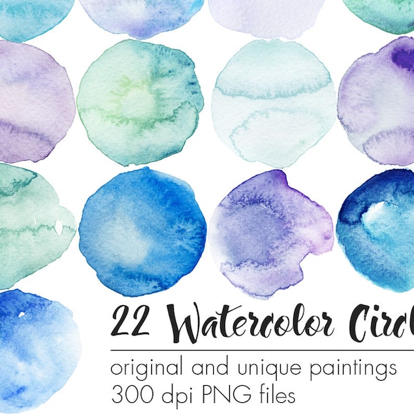 Watercolor Circles - Etsy