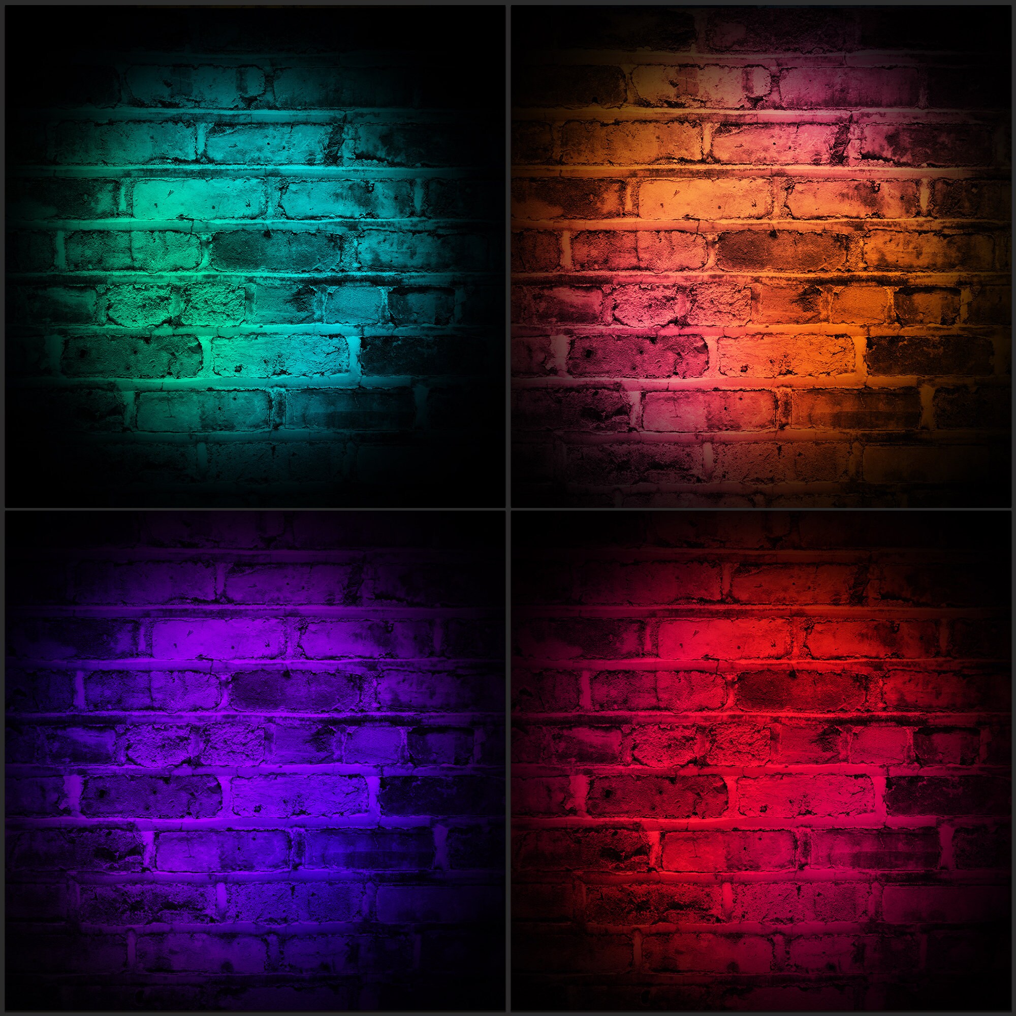 Neon brick digital paper clipart Neon brick wallpaper Neon | Etsy