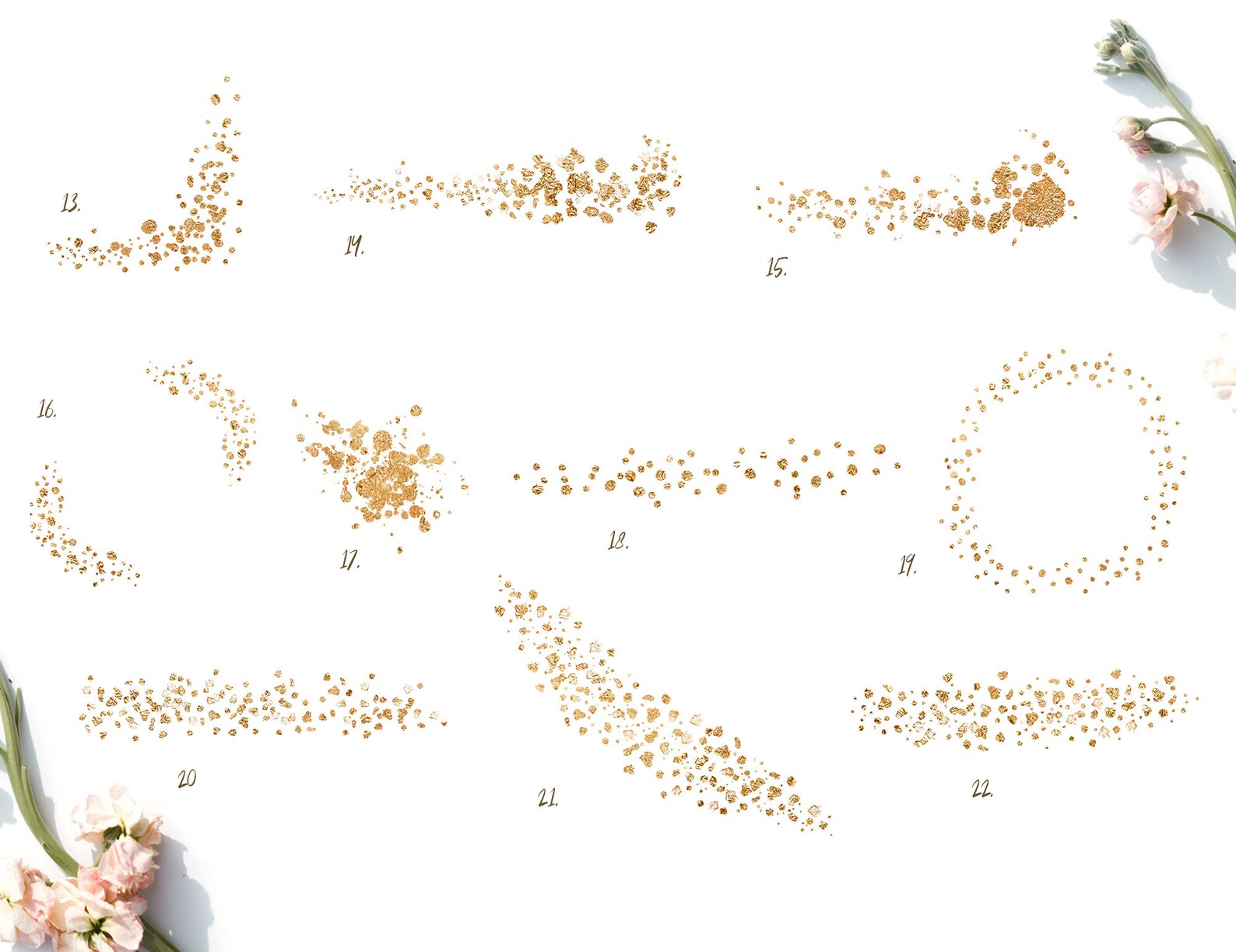 Blue Paint Splotches With Gold Foil Paint Paint Strokes - Etsy