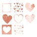Rose Gold Hearts Clip Art, Rose Gold Design Elements Clipart, Rose Gold ...