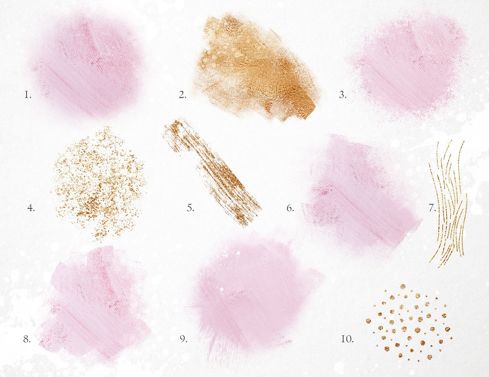 Pink and Gold Abstract Design Elements Gold Overlays Gold - Etsy