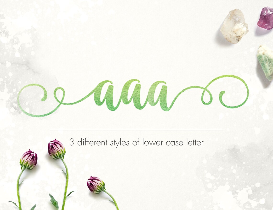 Watercolor Letters Clipart Green Watercolor Alphabet Spring - Etsy