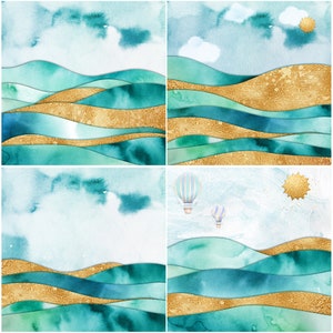 Summer Landscapes, Daylight Landscape, Digital Papers, Paper Pack ...