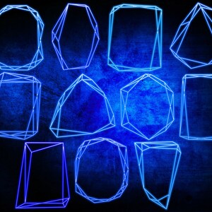 Blue Neon Frames, Neon Frame Overlays, Neon Crystal Frames Clipart ...