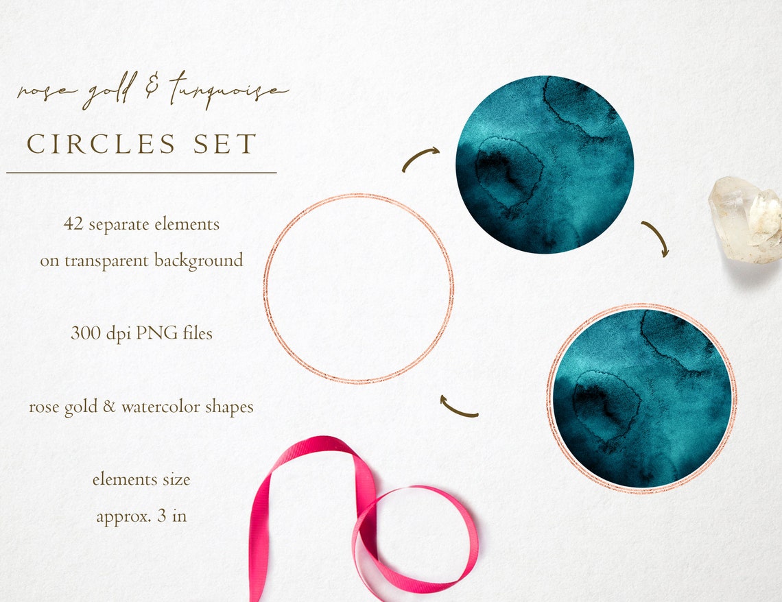 Watercolor Circles for Logo Rose Gold Circles for Logo Rose - Etsy