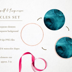 Watercolor Circles for Logo, Rose Gold Circles for Logo, Rose Gold ...