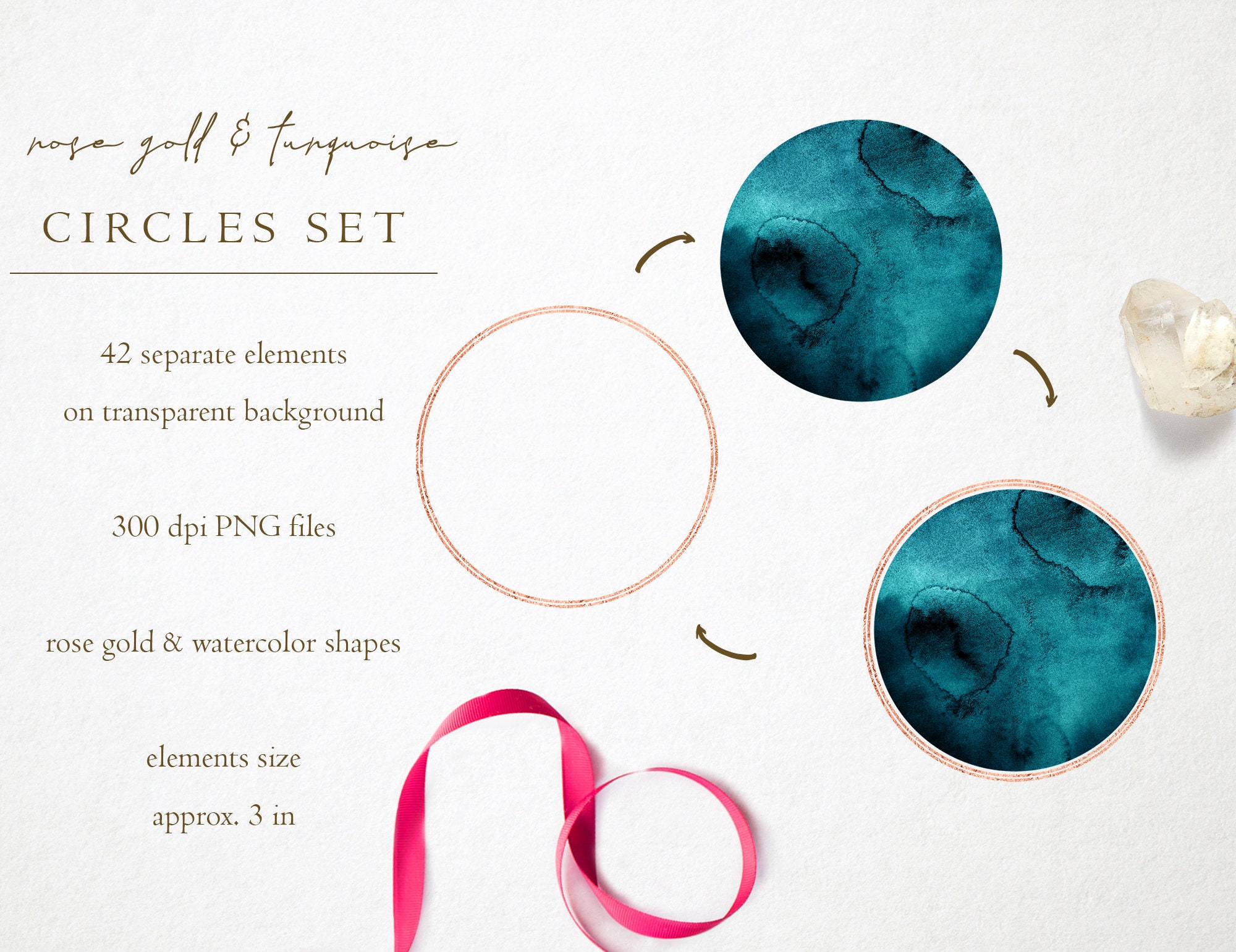 Watercolor Circles for Logo Rose Gold Circles for Logo Rose - Etsy