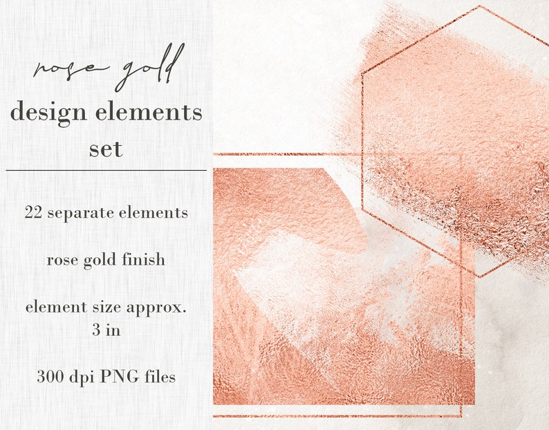 Rose Gold Design Elements Clipart Rose Gold Circles Rose - Etsy