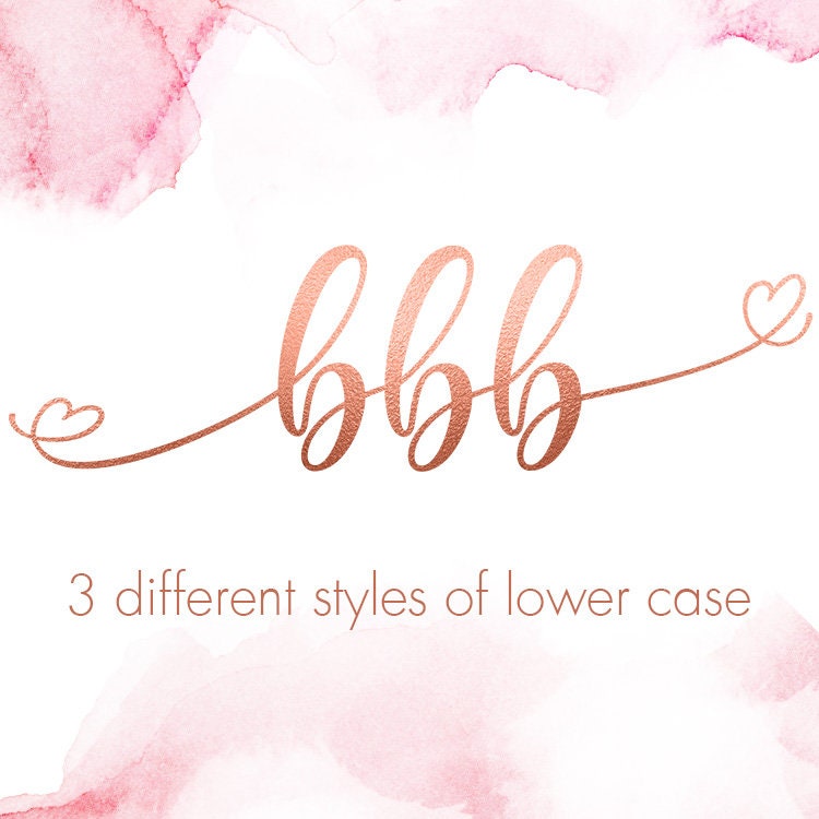 Rose Gold Font Love Letters Rose Gold Alphabet Clipart Rose | Etsy