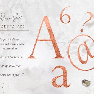 Rose Gold Alphabet Clipart, Rose Gold Font Clipart, Rose Gold Letters ...
