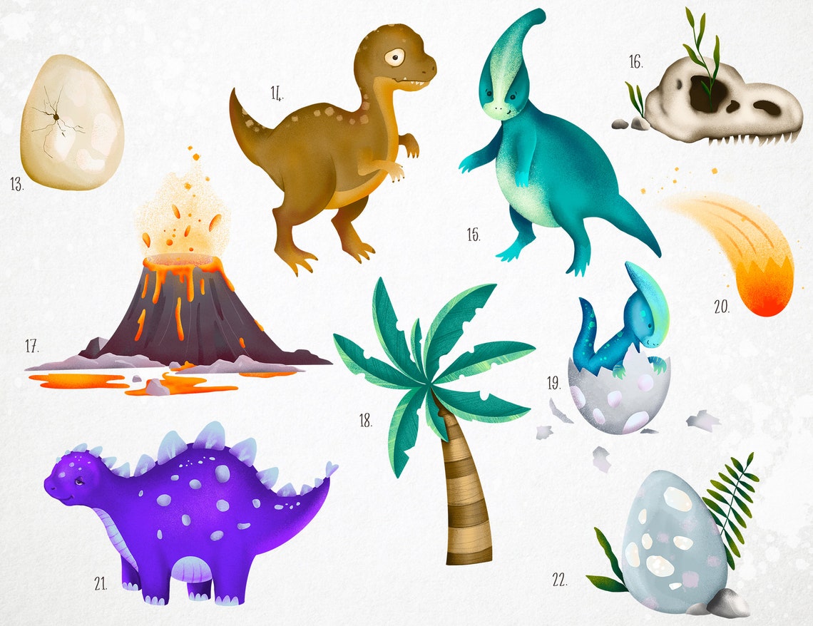 Dino Clipart Baby Dino Dinosaur Clipart Children Clipart - Etsy
