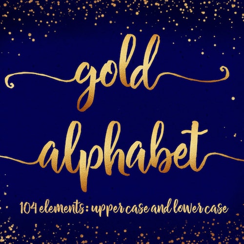 Gold Foil Alphabet Clipart Gold Font Gold Alphabet Clip Art - Etsy