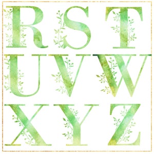 Watercolor Monogram Alphabet Clipart, Monogram Floral Watercolor ...