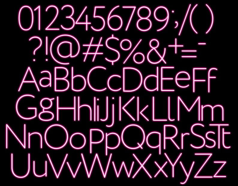 Pink Neon Alphabet Clipart: PNG Font Overlays (digital Download) - Etsy