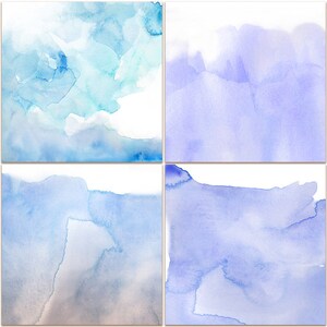 Blue Ombre Watercolor Digital Paper, Watercolor Texture, Watercolor ...