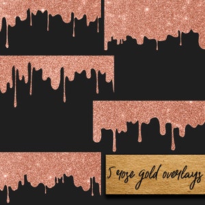 Glitter Topping Digital Overlays, Gold Overlay Clipart, Silver Border ...