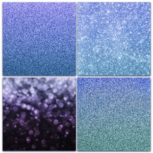 Buy 3 Pay for 2, Blue Glitter Digital Paper, Blue Bokeh Paper Pack ...