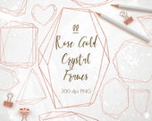 Rose Gold Crystal Frames Clipart Rose Gold Geometric Frames - Etsy