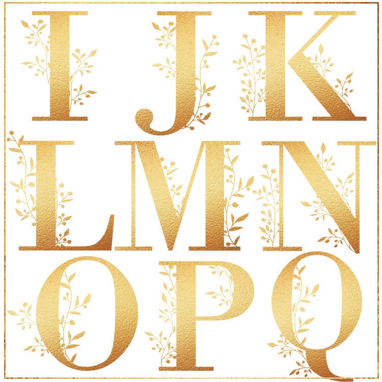 Gold Monogram Alphabet Clipart, Gold Font, Gold Wedding Alphabet, Gold ...