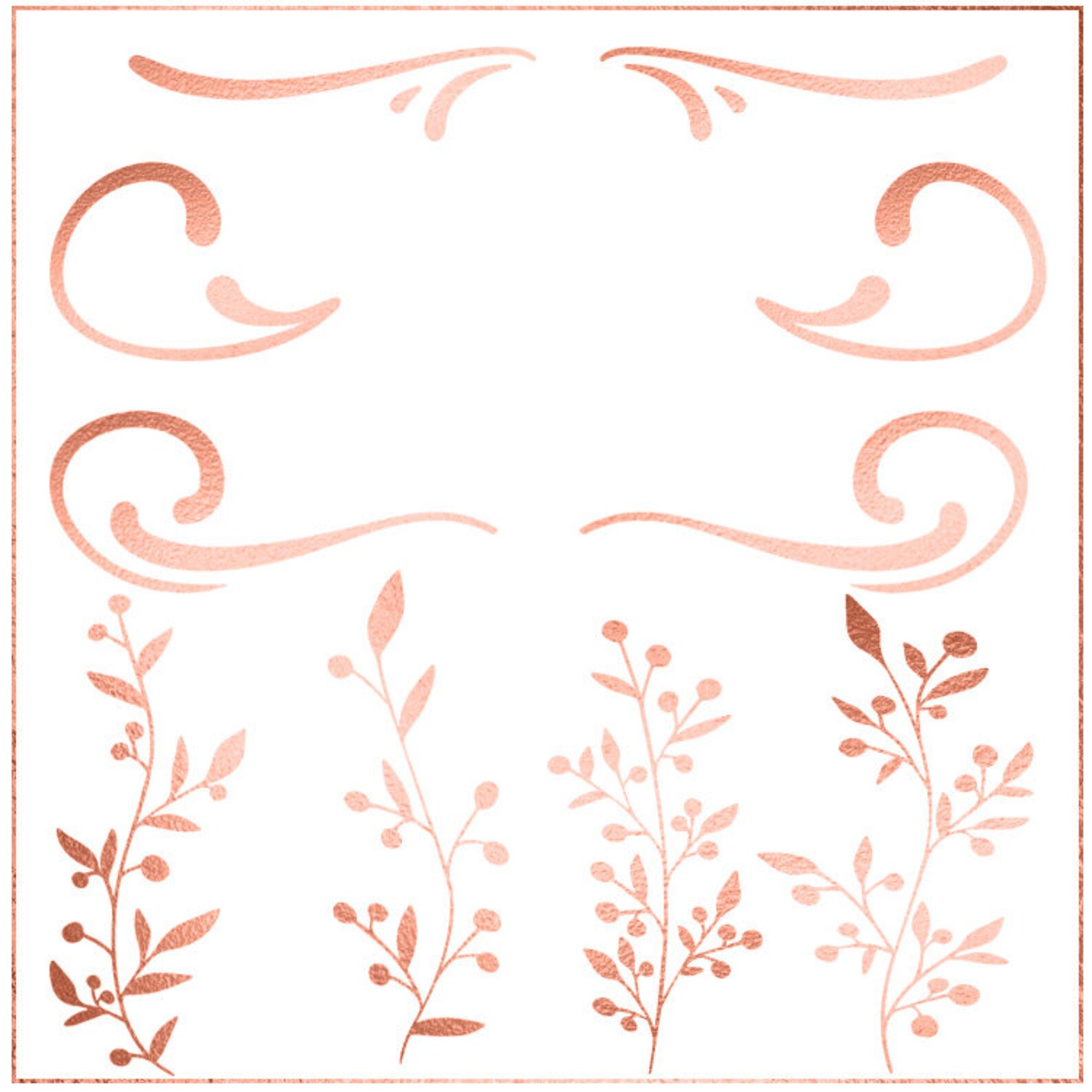 Rose Gold Monogram Alphabet Clipart, Wedding Rose Gold Alphabet, Floral ...