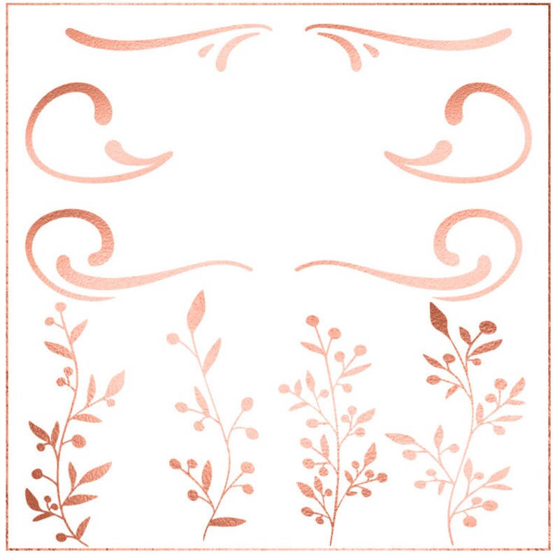 Rose gold monogram alphabet clipart Wedding Rose gold | Etsy