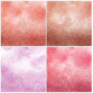 Glitter Watercolor Digital Paper Clipart, Ombre Paper Pack, Glitter ...