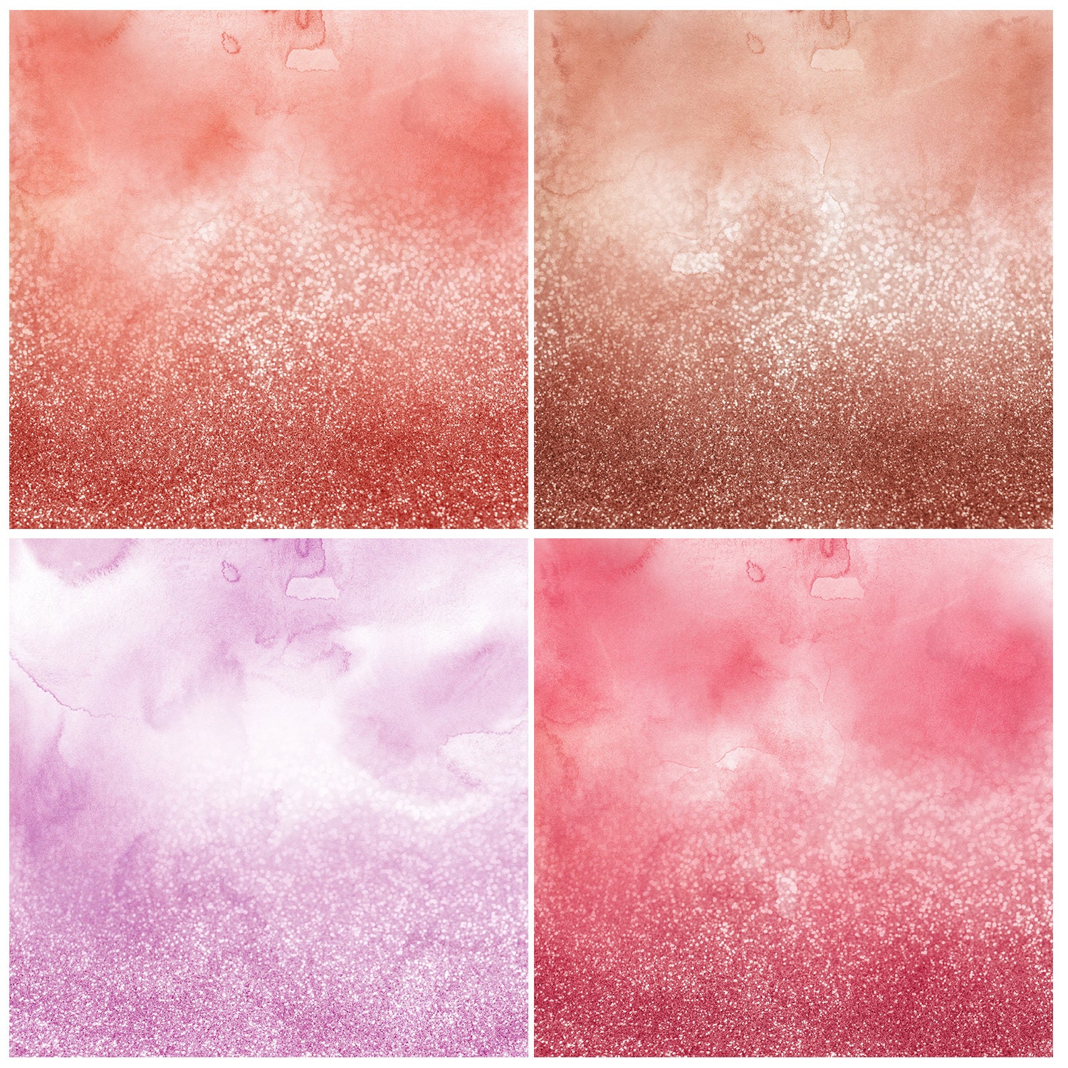 Glitter watercolor digital paper clipart Ombre paper pack | Etsy