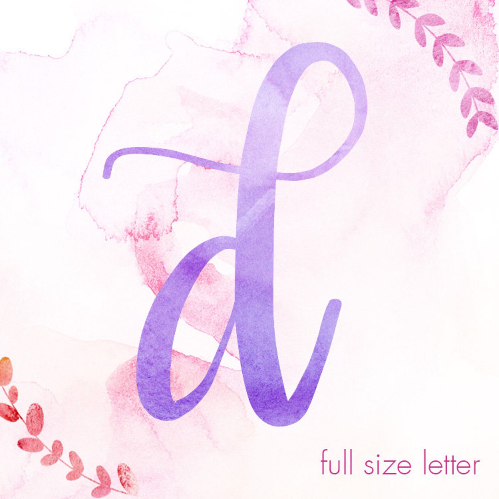 Purple Watercolor Alphabet Clipart, Watercolor Letters Clipart, Purple ...