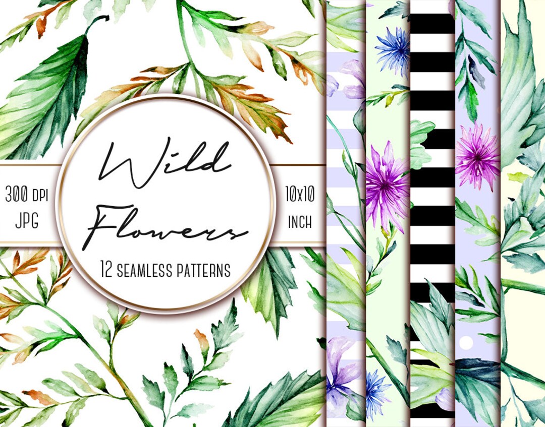 Flower Seamless Digital Paper Pack, Floral Seamless Background ...