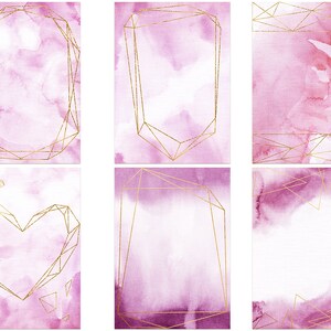 Lavender and Lilac Watercolor Digital Papers, 5x7 Invitation Cover ...