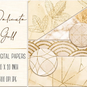 Gold Paper Pack, Gold Digital Paper Clipart, Gold Textures, Gold ...