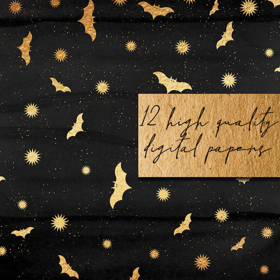 Halloween Digital Paper Clipart Spooky Night Halloween - Etsy