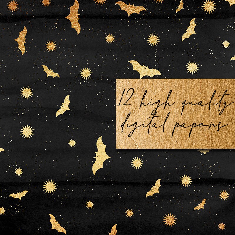 Halloween Digital Paper Clipart Spooky Night Halloween - Etsy