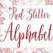 Red Alphabet With Numbers and Symbols, Glitter Alphabet Clipart, Red ...