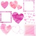 Pink Watercolor Hearts Clipart, Watercolor Design Elements, Pink Heart ...