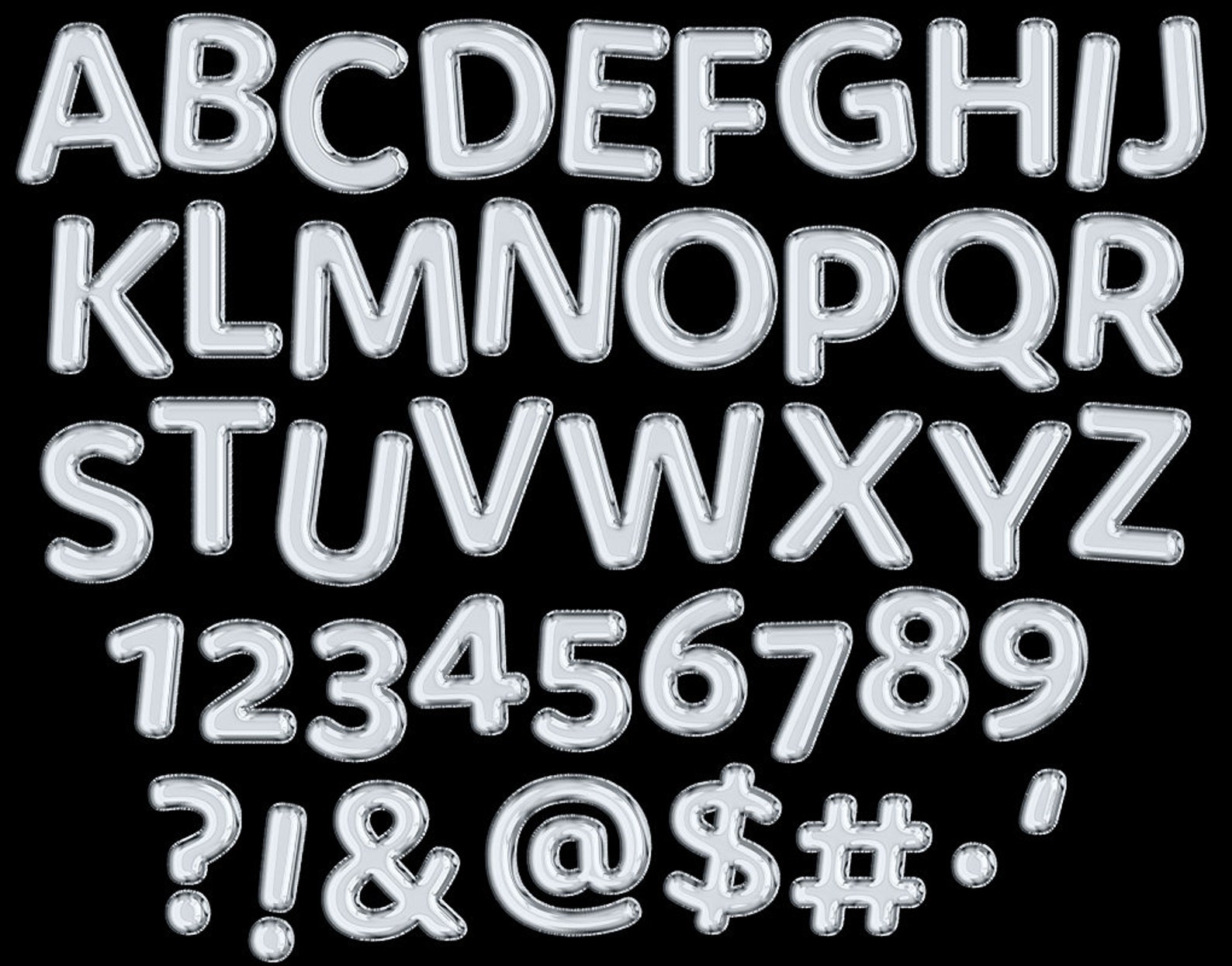 Silver Balloon Alphabet Clip Art, Silver Balloons, Silver Foil Alphabet ...