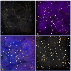 Night Sky Digital Paper Clipart, Night Sky Wallpaper, Night Sky ...