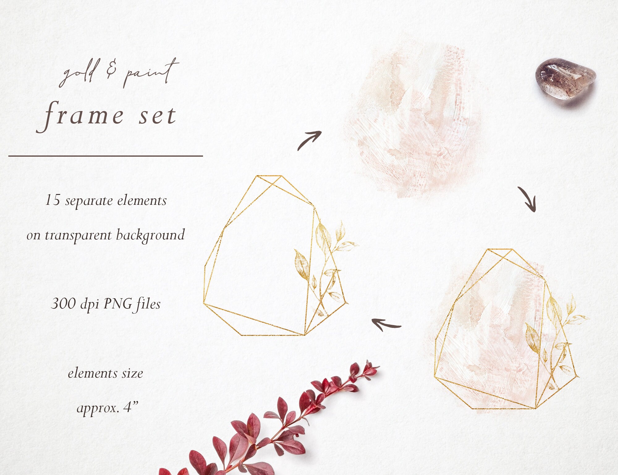 Gold Crystal Frames Gold Floral Frames Clipart Frame | Etsy