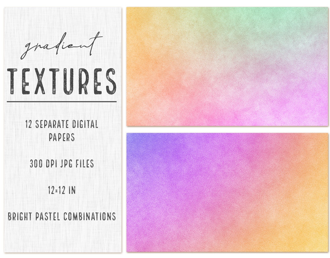 Pastel Rainbow Digital Paper Pack Rainbow Ombre Paper - Etsy