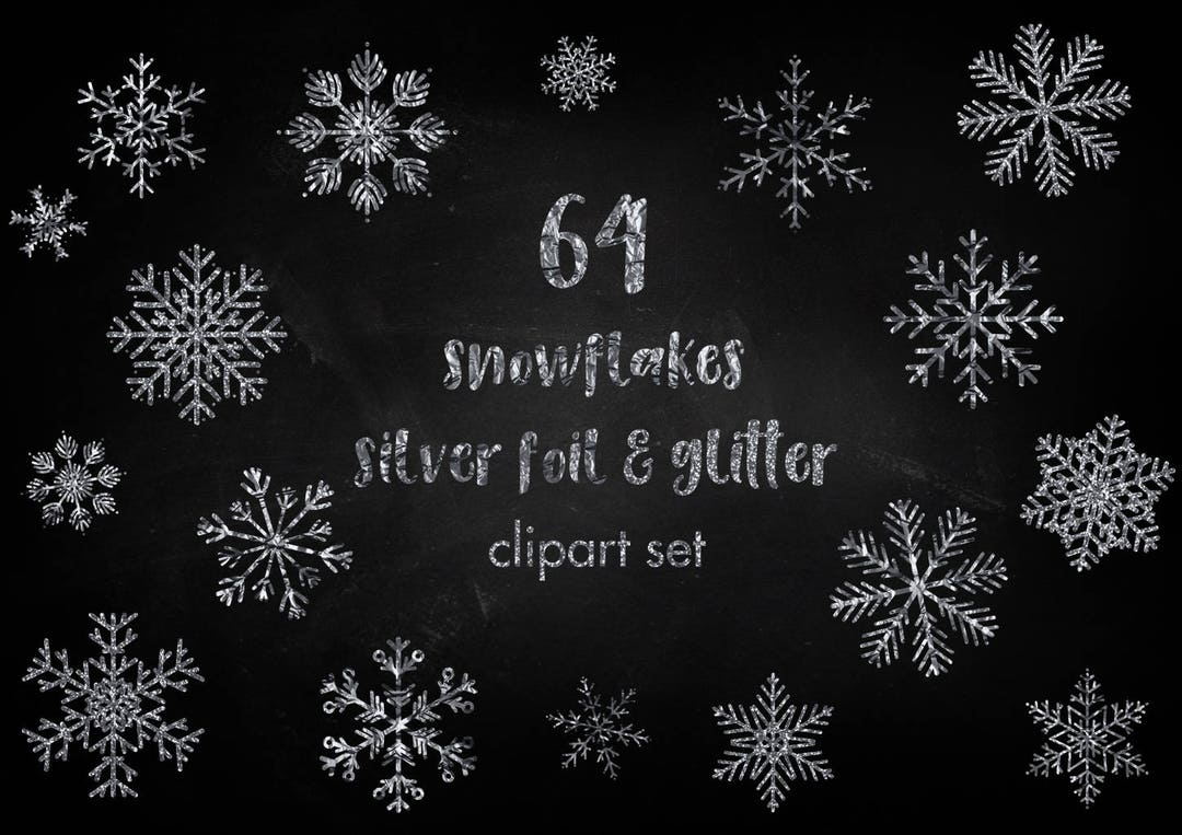 Silver Snowflakes Clipart, Christmas Clipart, Winter Clipart, Silver ...