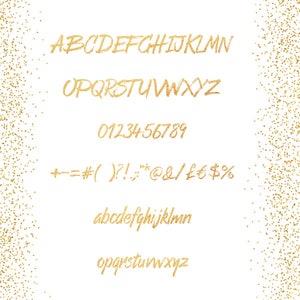 Gold Alphabet Clip Art, Gold Foil Alphabet, Gold Letters, Gold Numbers ...