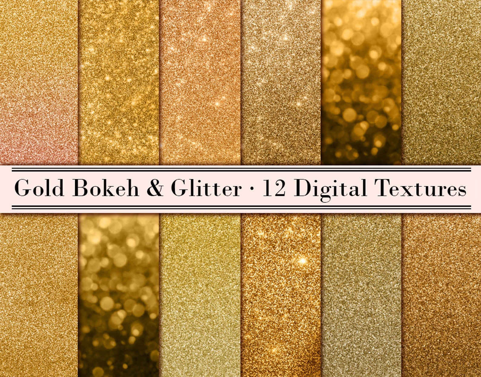 Buy 3 Pay for 2 Gold Glitter Digital Paper Gold Bokeh Paper - Etsy