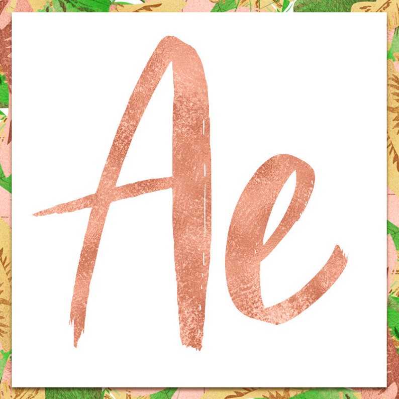 Rose Gold Letters Rose Gold Alphabet Clipart Rose Gold Font - Etsy