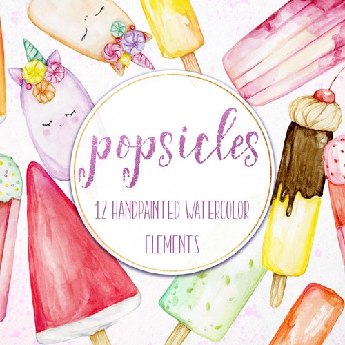 Watercolor Ice Cream Clipart Summer Clipart Summer Treats - Etsy