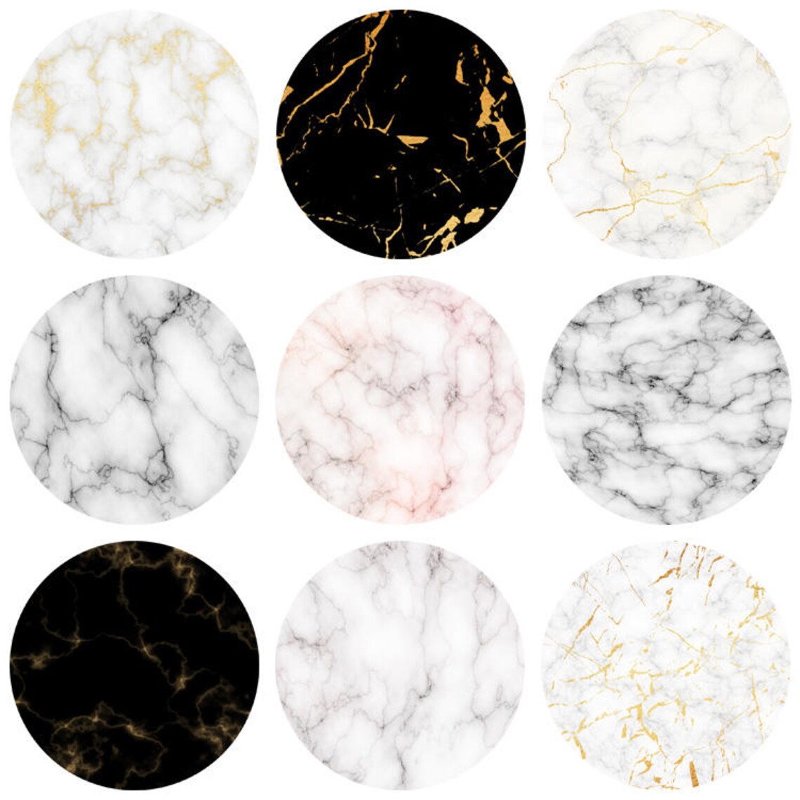 Buy 3 Pay for 2 White Marble Circles Clip Art Marble - Etsy