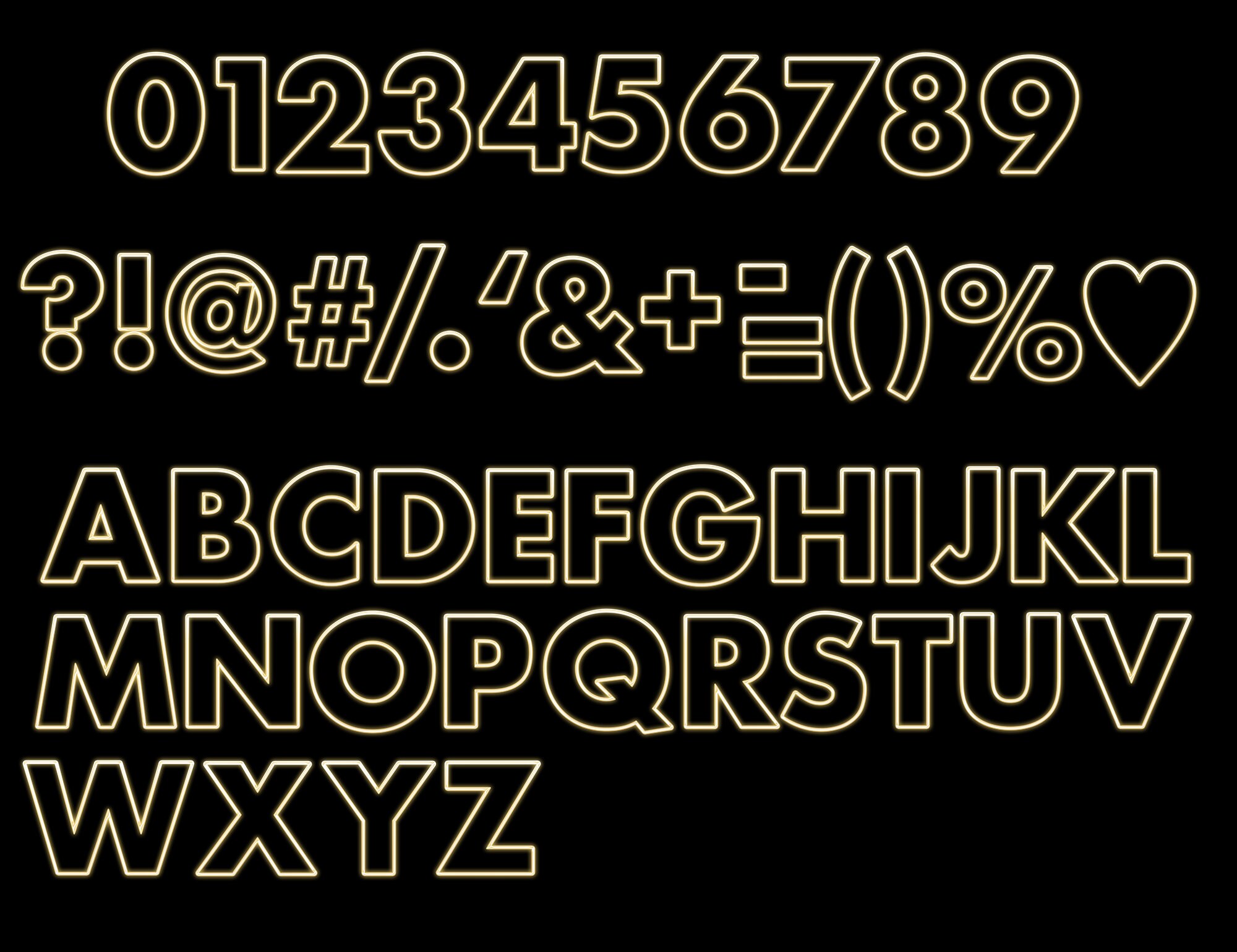 Neon Alphabet Clipart Neon Letters Neon Font Clipart White - Etsy